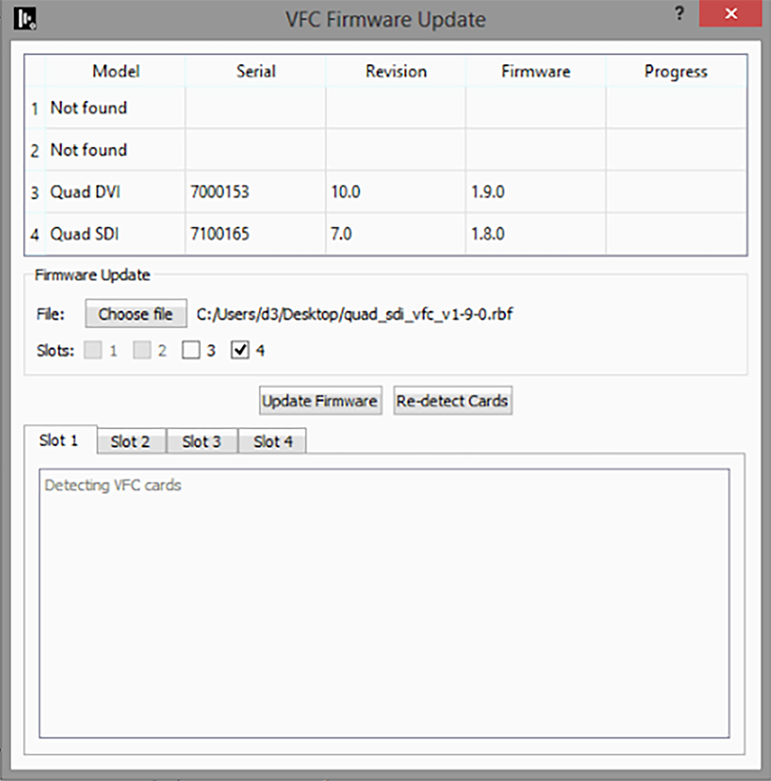 Update VFC Card Firmware